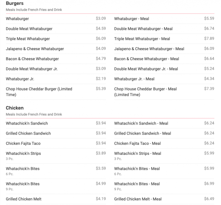 WataBurger Menu Along With Prices and Hours | Menu and Prices